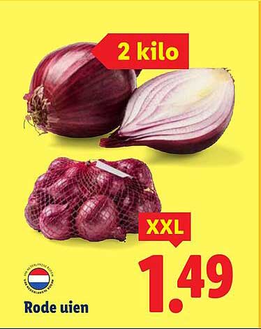 Rode Uien Xxl Aanbieding bij Lidl - FolderFeest.nl