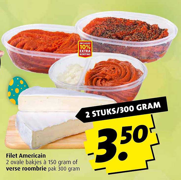 Filet Americain 2 Ovale Bakjes À 150 Gram Of Verse Roombrie Pak 300 ...