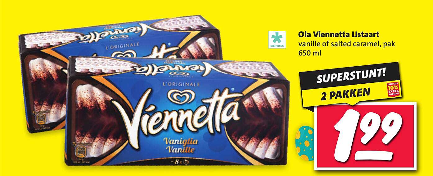 Ola Viennetta Ijstaart Vanille Of Salted Caramel, Pak 650 Ml aanbieding ...