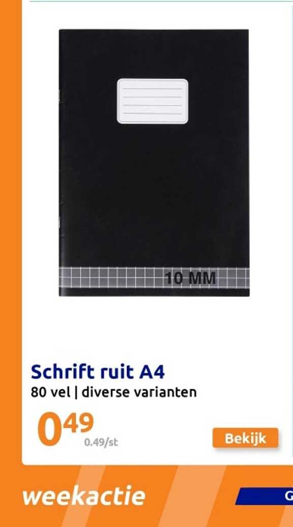 Schrift Ruit A4 Aanbieding bij Action - FolderFeest.nl
