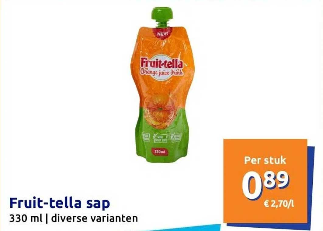 Fruit-Tella Sap aanbieding bij Action