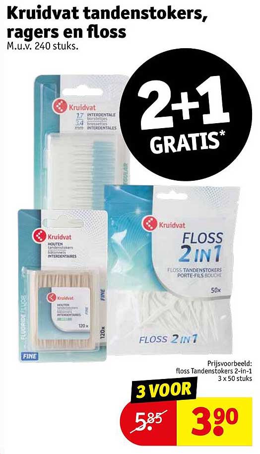 Kruidvat Tandenstokers, Ragers En Floss Aanbieding bij Kruidvat ...