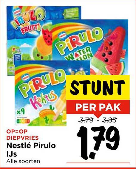 Nestlé Pirulo Ijs aanbieding bij Vomar