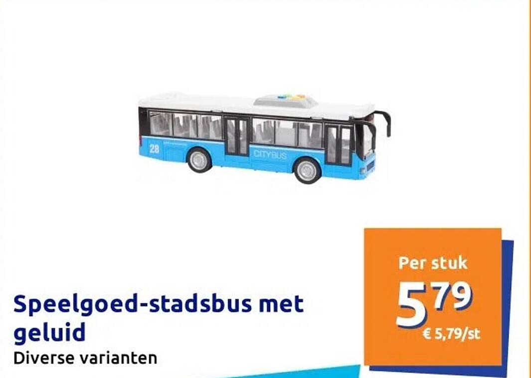 Speelgoed-Stadsbus Met Geluid Aanbieding bij Action - FolderFeest.nl