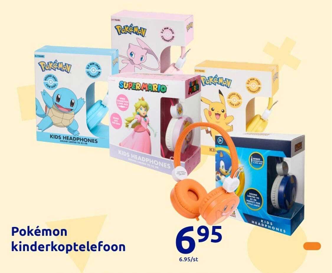 Pokémon Kinderkoptelefoon Aanbieding bij Action - FolderFeest.nl