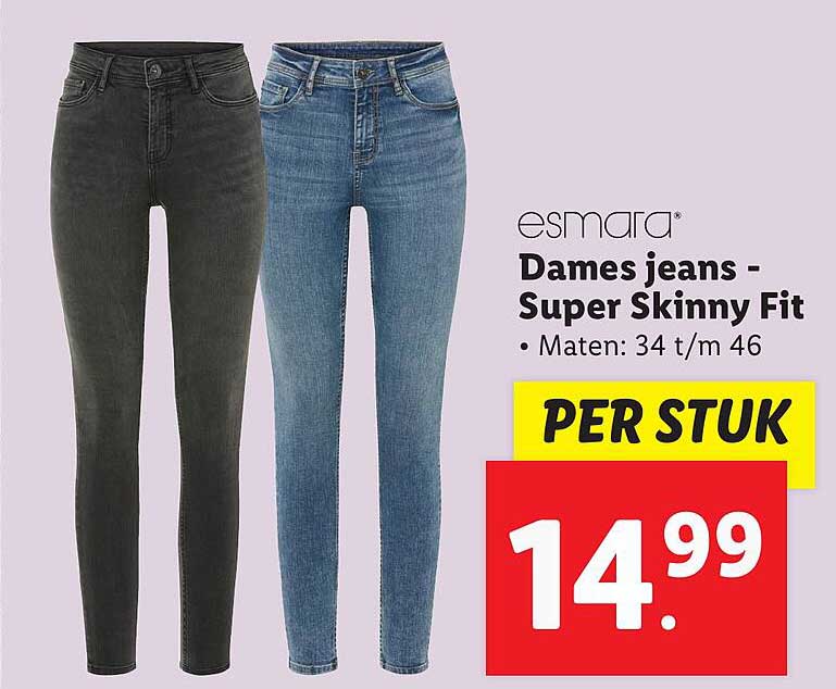 Dames Jeans - Super Skinny Fit aanbieding bij Lidl