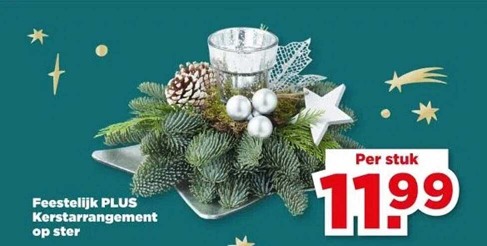Feestelijk Plus Kerstarrangement Op Ster Aanbieding bij PLUS ...