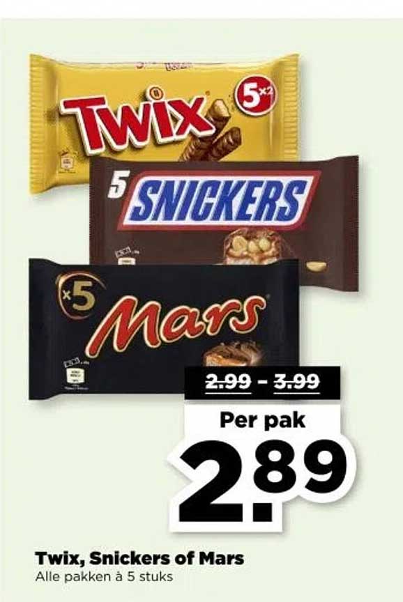 Twix, Snickers Of Mars Aanbieding bij PLUS - FolderFeest.nl