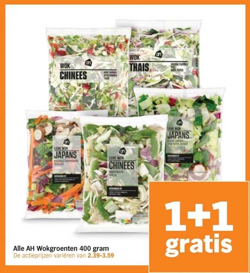 Alle Ah Wokgroenten 400 Gram Aanbieding bij Albert Heijn - FolderFeest.nl