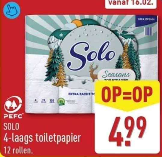 Solo 4 Laags Toiletpapier Aanbieding Bij Aldi Folderfeestnl 0856