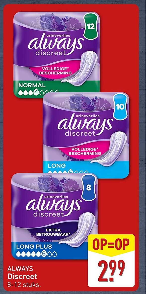 Always Discreet aanbieding bij ALDI