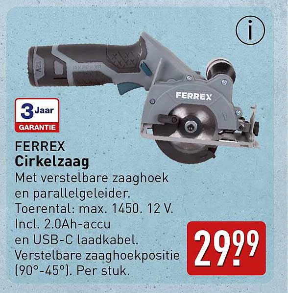 Ferrex Cirkelzaag Aanbieding bij ALDI - FolderFeest.nl
