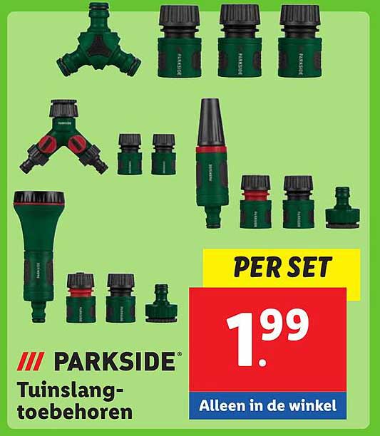Parkside Tuinslangtoebehoren Aanbieding bij Lidl - FolderFeest.nl