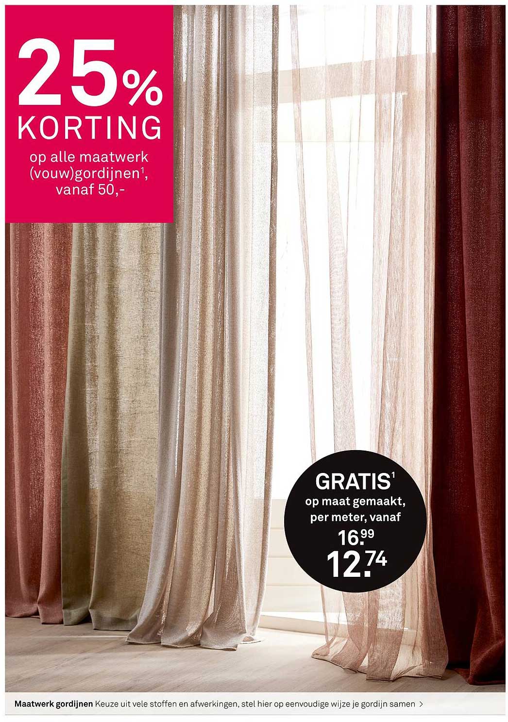 25% Korting Op Alle Maatwerk (Vouw)Gordijnen, Vanaf 50,- Aanbieding bij ...