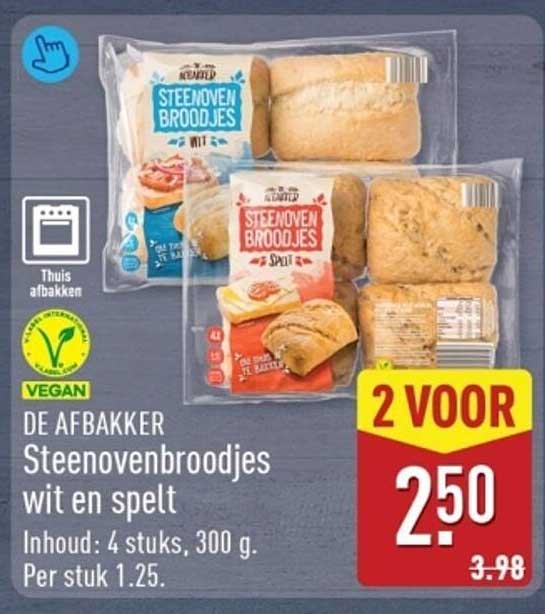 De Afbakker Steenovenbroodjes Wit En Spelt Aanbieding bij ALDI ...