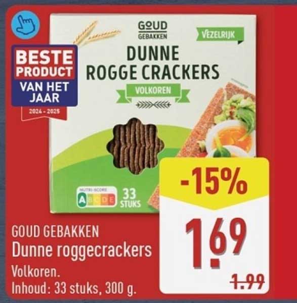 Goud Gebakken Dunne Rogge Crackers Aanbieding bij ALDI - FolderFeest.nl