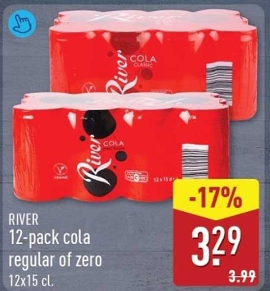 River 12-Pack Cola Regular Of Zero Aanbieding bij ALDI - FolderFeest.nl