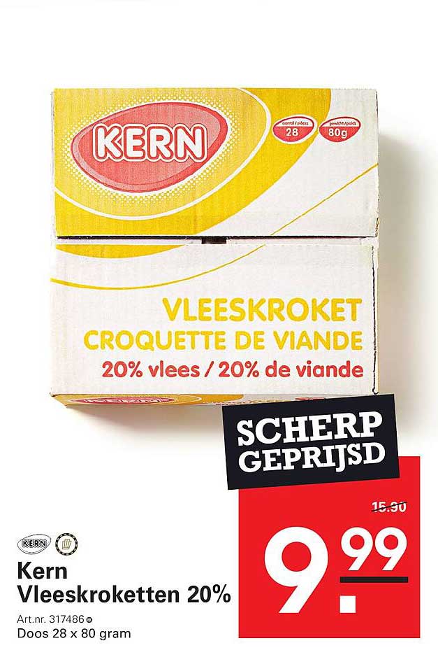 Kern Vleeskroketten 20% aanbieding bij Sligro