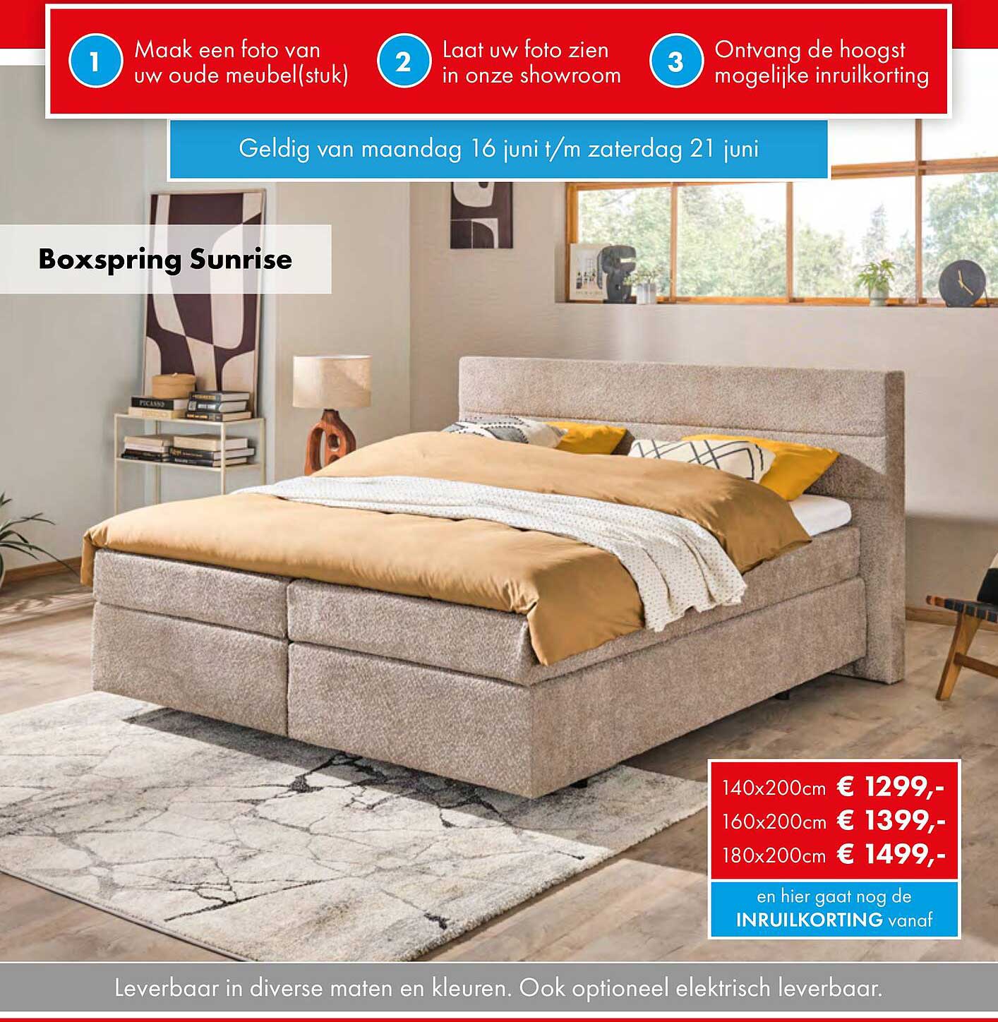 Boxspring Sunrise Aanbieding bij Woonsquare - FolderFeest.nl