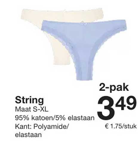 String 2-Pak aanbieding bij Zeeman