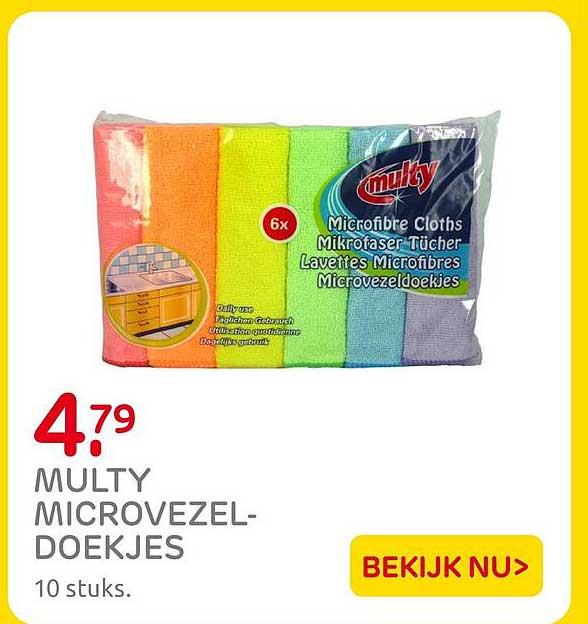 Multy Microvezel-Doekjes Aanbieding bij Praxis - FolderFeest.nl
