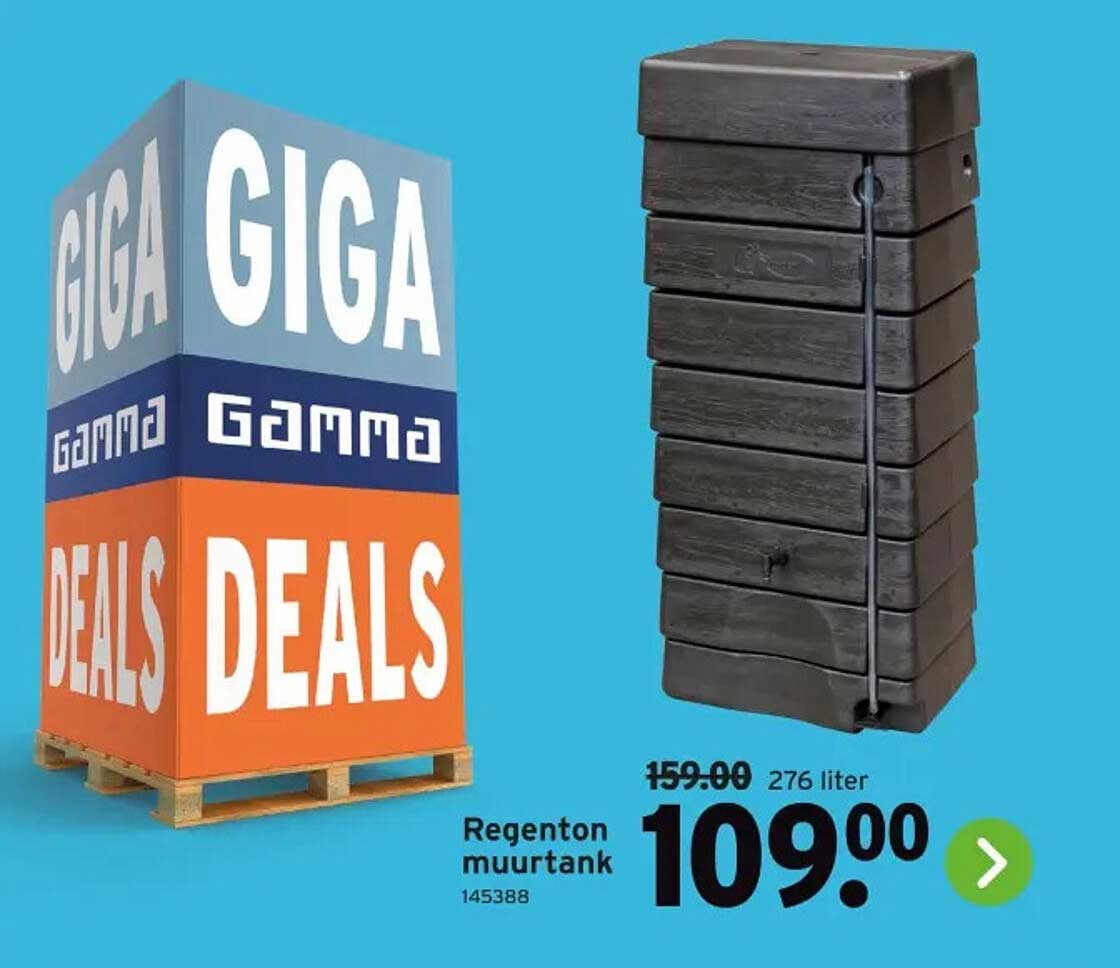 Regenton Muurtank Aanbieding bij GAMMA - FolderFeest.nl