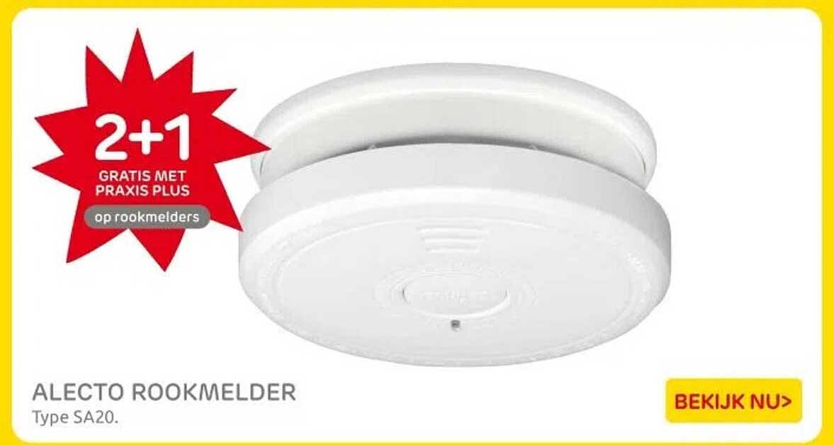 Alecto Rookmelder Type Sa20 Aanbieding bij Praxis - FolderFeest.nl