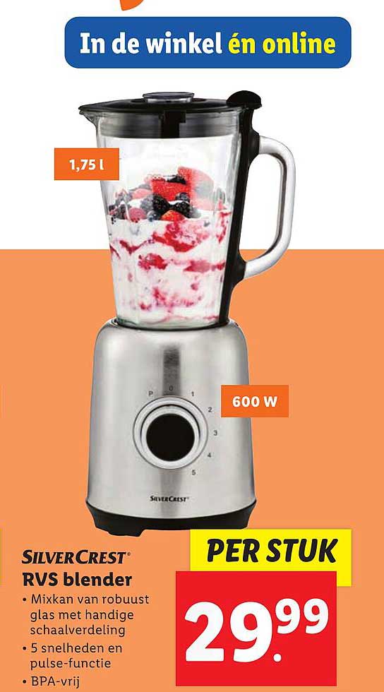 Silvercrest Rvs Blender Aanbieding bij Lidl - FolderFeest.nl