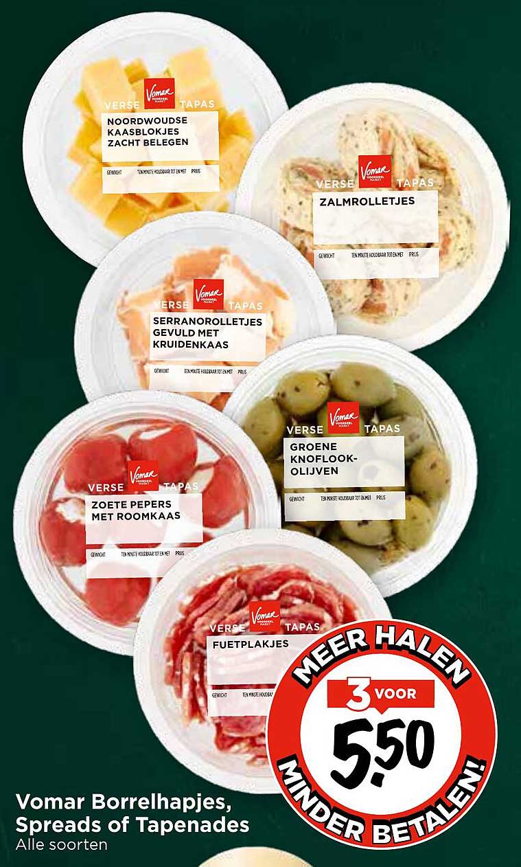 Vomar Borrelhapjes, Spreads Of Tapenades aanbieding bij Vomar