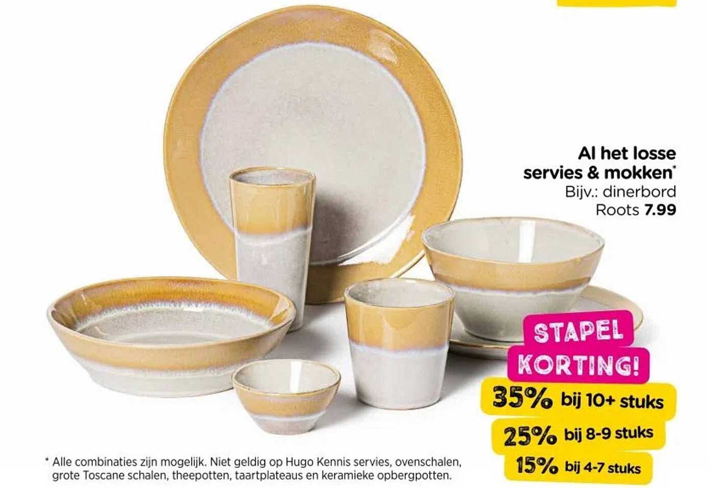 Al Het Losse Servies & Mokken; Bijv.: Dinerbord Roots 7.99 Aanbieding ...
