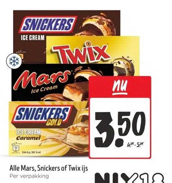 Alle Mars, Snickers Of Twix Ijs Aanbieding bij Jumbo - FolderFeest.nl