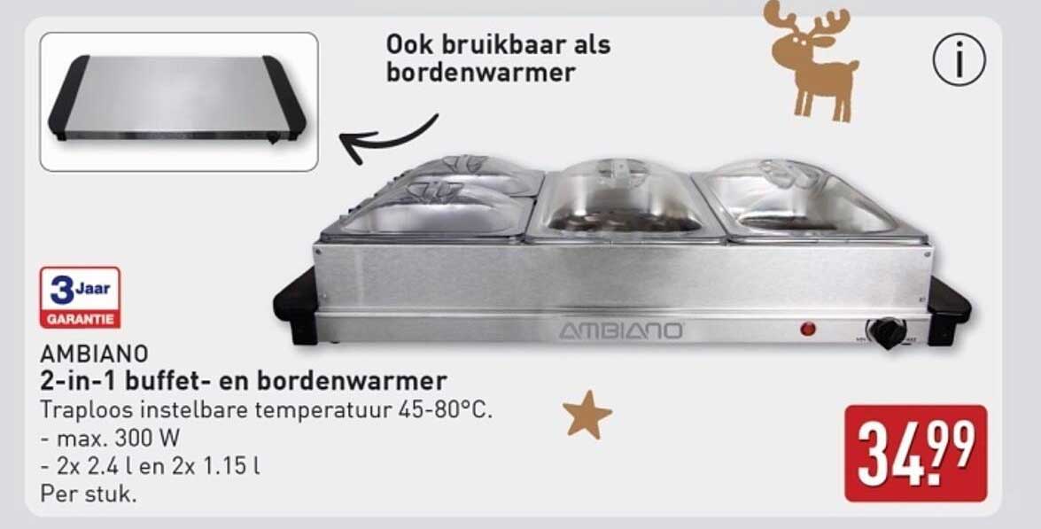 Ambiano 2-In-1 Buffet- En Bordenwarmer Aanbieding bij ALDI - FolderFeest.nl