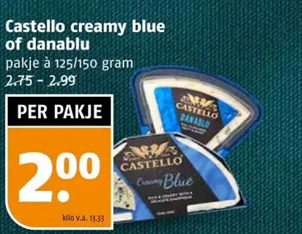 Castello Creamy Blue Of Danablu Aanbieding bij Poiesz - FolderFeest.nl