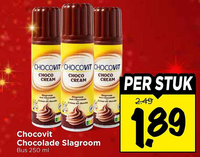 Chocovit Chocolade Slagroom Bus 250 Ml Aanbieding bij Vomar ...