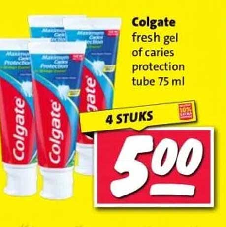 Colgate Fresh Gel Of Caries Protection Tube 75 Ml 4 Stuks Aanbieding ...