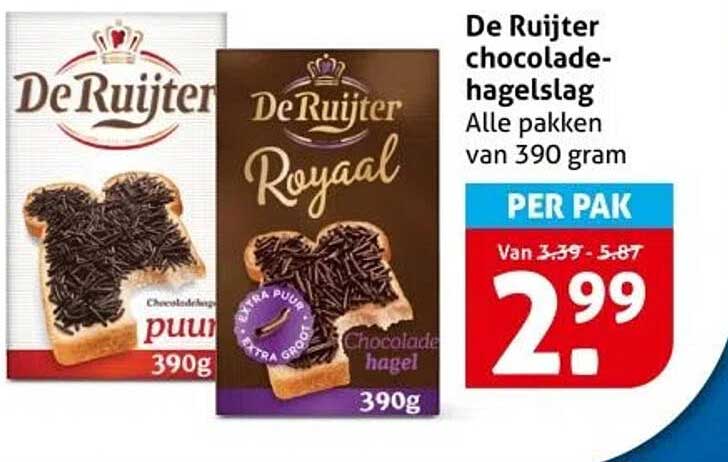 De Ruijter Chocolade-Hagelslag Aanbieding bij Hoogvliet - FolderFeest.nl