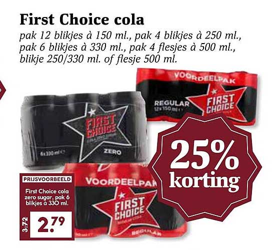 First Choice Cola Aanbieding bij Coop - FolderFeest.nl