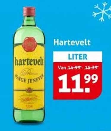 Hartevelt Jonge Jenever Liter Aanbieding bij Hoogvliet - FolderFeest.nl