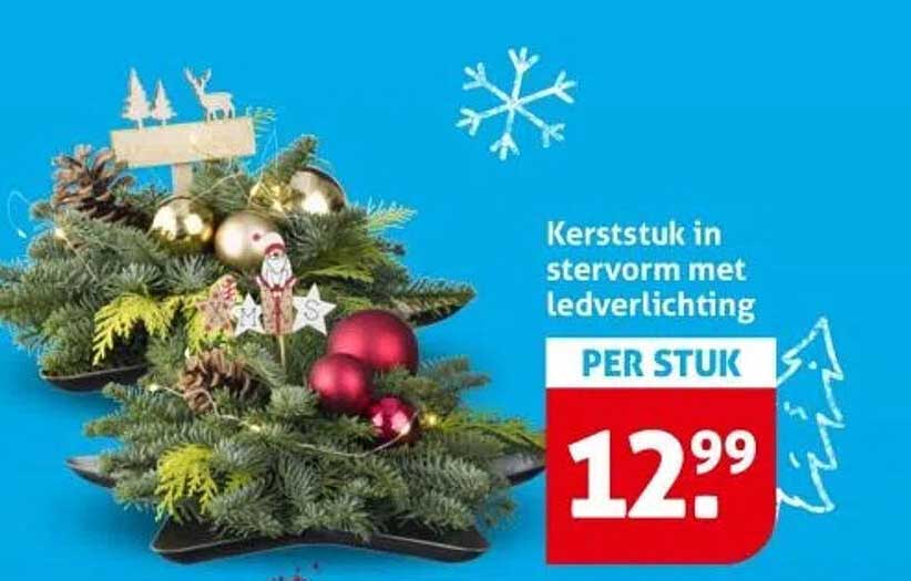 Kerststuk In Stervorm Met Ledverlichting Aanbieding bij Hoogvliet ...