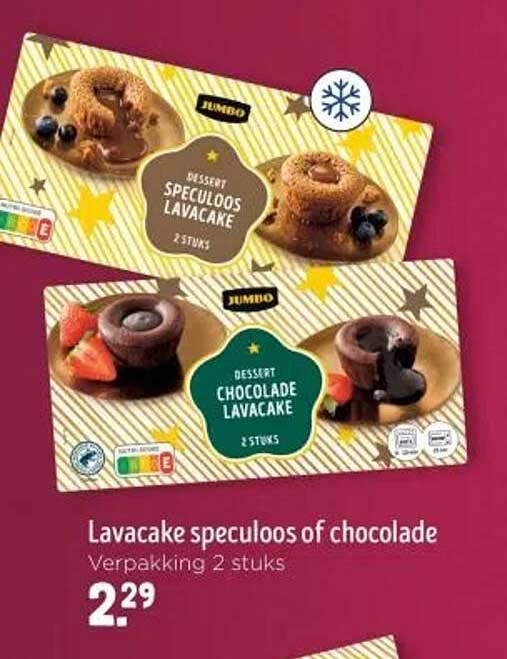 Lavacake Speculoos Of Chocolade, Verpakking 2 Stuks Aanbieding bij ...