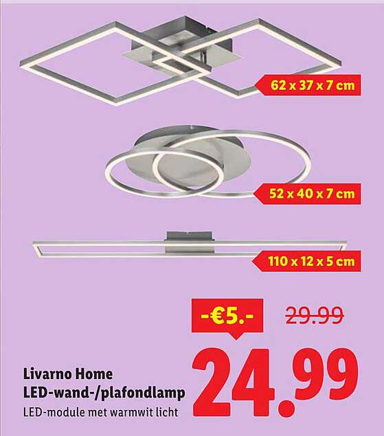 Livorno Home Led-Wand-/Plafondlamp Aanbieding bij Lidl - FolderFeest.nl