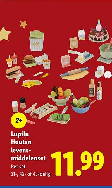 Lupilu Houten Levensmiddelenset Aanbieding bij Lidl - FolderFeest.nl
