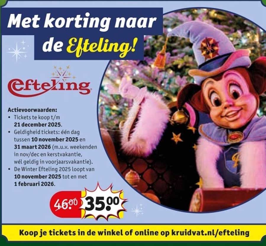 Efteling Winter Efteling 2025 Tickets Aanbieding bij Kruidvat - FolderFeest.nl