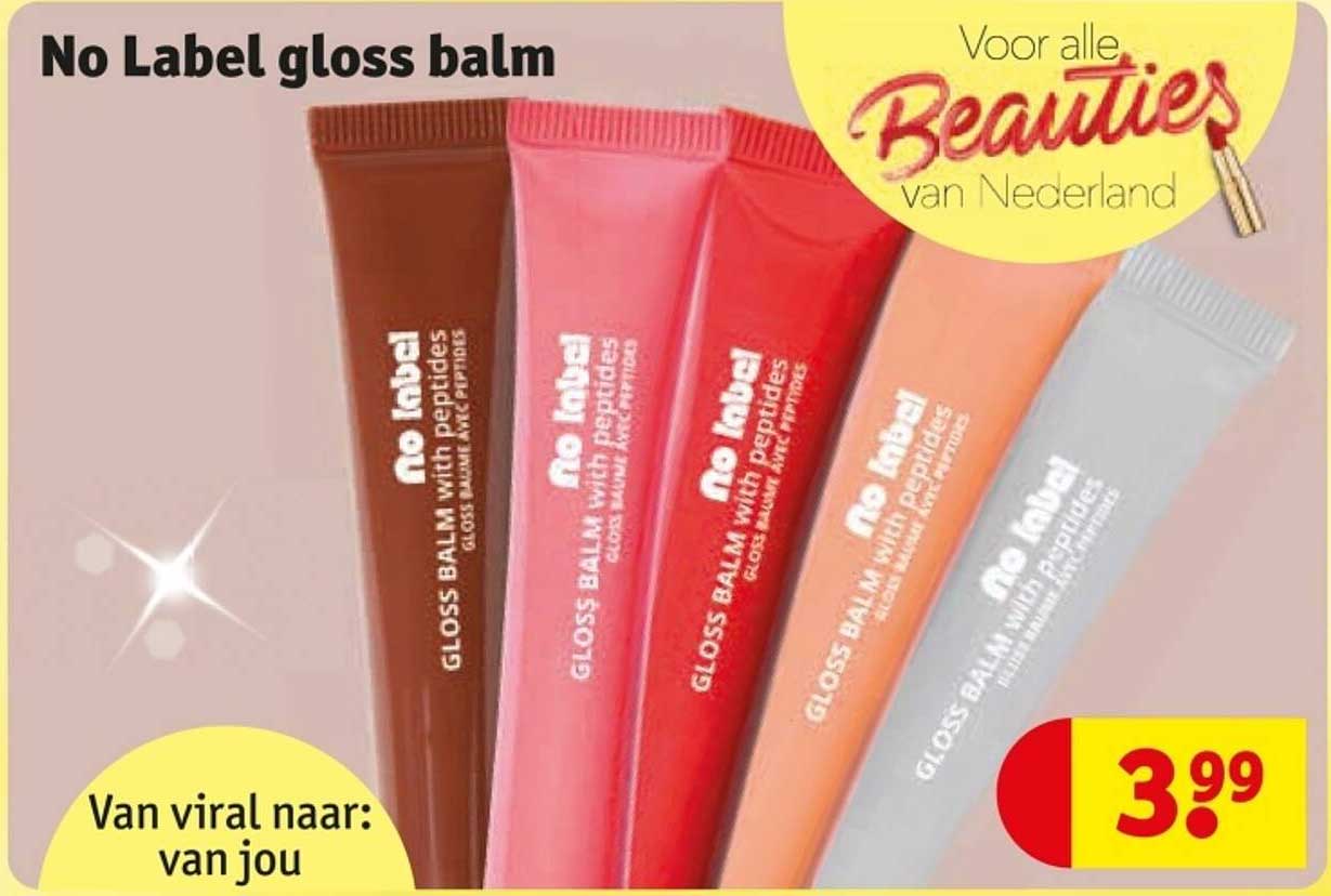 No Label Gloss Balm Aanbieding bij Kruidvat - FolderFeest.nl