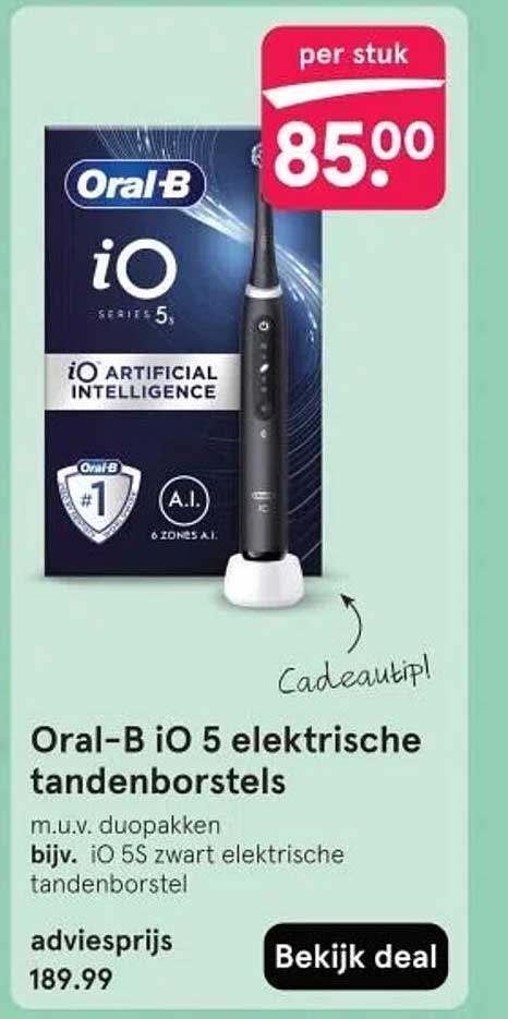 Oral-B Io 5 Elektrische Tandenborstels Aanbieding bij Etos - FolderFeest.nl
