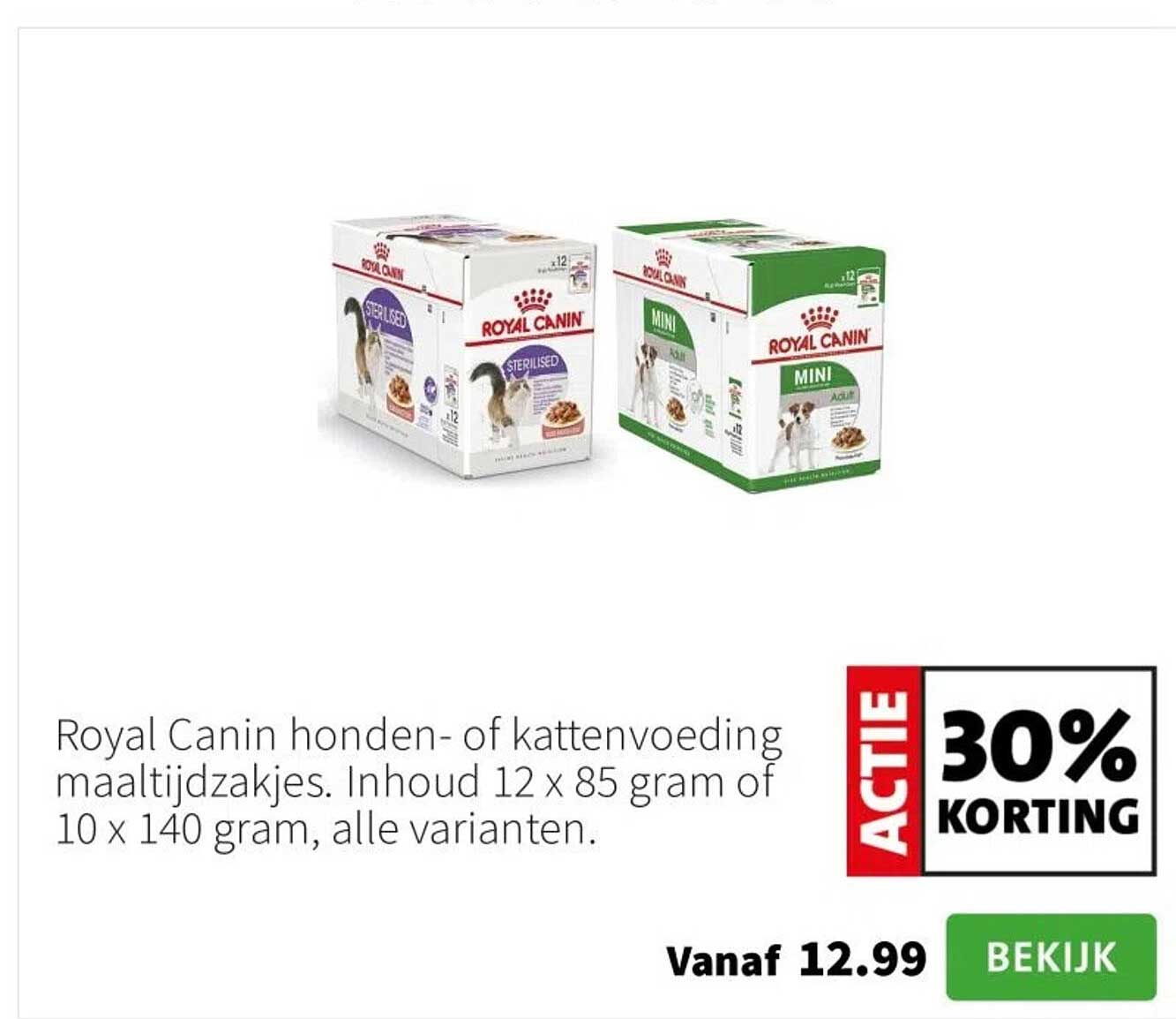 Royal Canin Honden- Of Kattenvoeding Maaltijdzakjes. Inhoud 12 X 85 ...