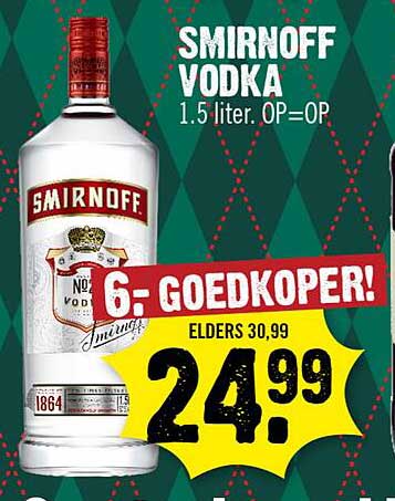 Smirnoff Vodka 1.5 Liter Voor €24,99 Aanbieding bij Hoogvliet ...