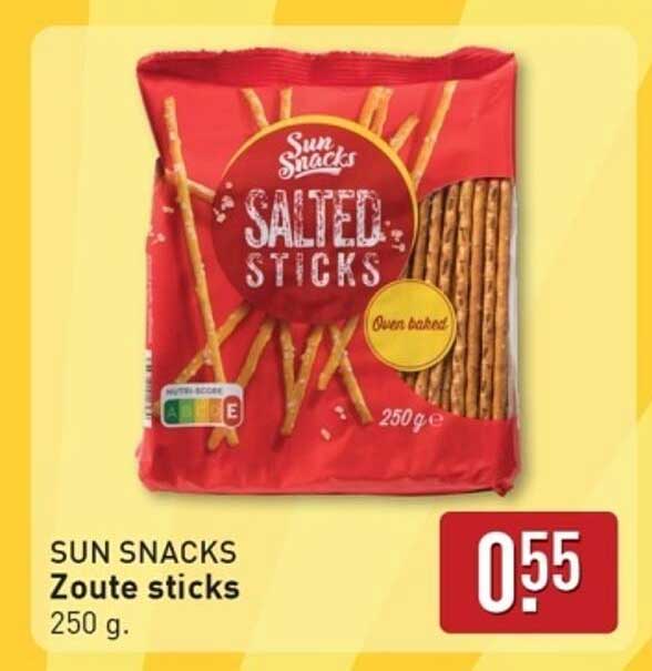 Sun Snacks Zoute Sticks Aanbieding bij ALDI - FolderFeest.nl