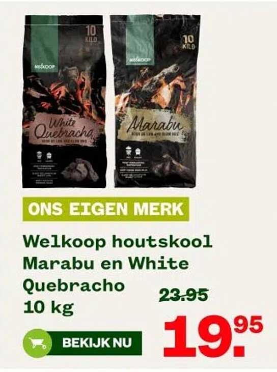 Welkoop Houtskool Marabu En White Quebracho 10 Kg Aanbieding bij ...