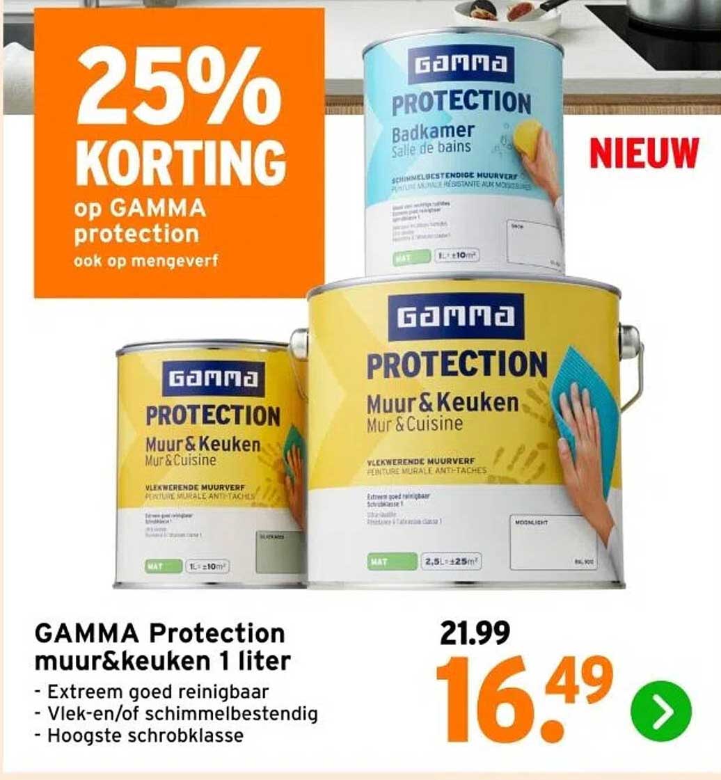 Gamma Protection Muur&Keuken 1 Liter Aanbieding bij GAMMA - FolderFeest.nl